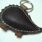 Heather The Hedgehog Leather Keychain ( Dark Brown ) on Luulla