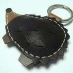 Heather The Hedgehog Leather Keychain ( Dark Brown ) on Luulla