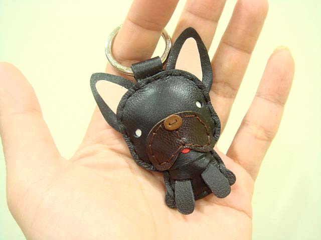 Duke The French Bull Dog Leather Charm ( Black ) on Luulla