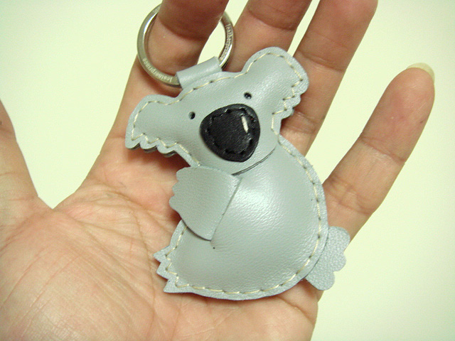 Jason The Koala Bear Leather Keychain ( Grey ) on Luulla