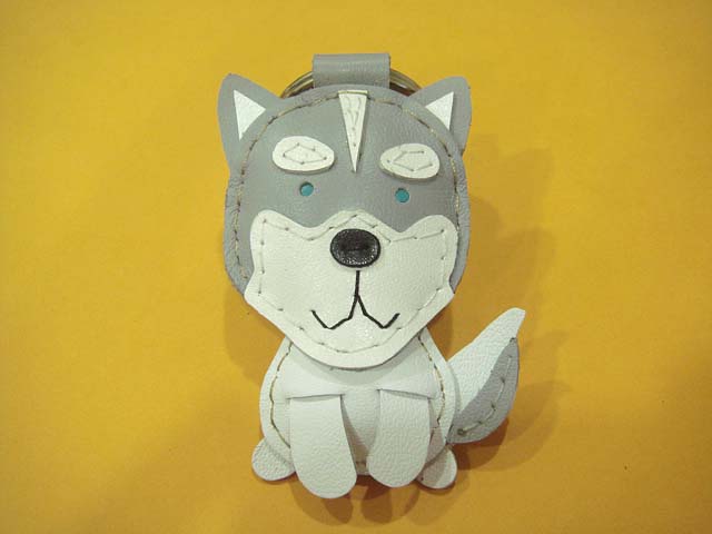 Etana The Siberian Husky Leather Keychain ( Grey ) on Luulla
