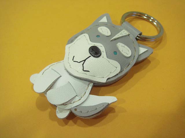 Etana The Siberian Husky Leather Keychain ( Grey ) on Luulla