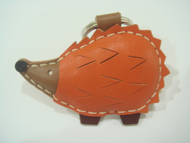 Heather The Hedgehog Leather Keychain ( Orange ) on Luulla