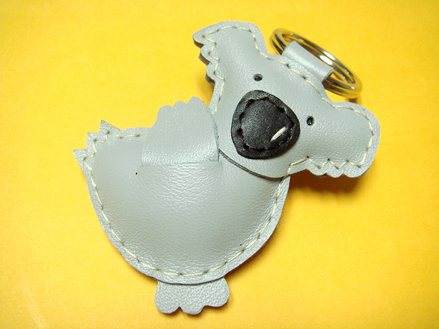Jason The Koala Bear Leather Keychain ( Grey ) on Luulla