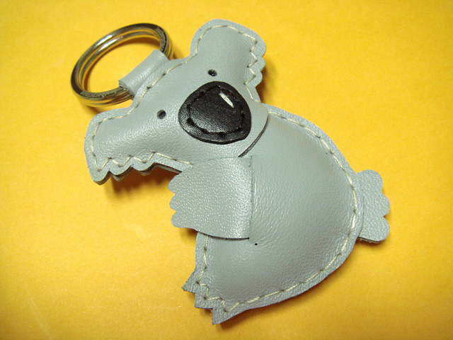 Jason The Koala Bear Leather Keychain ( Grey ) on Luulla