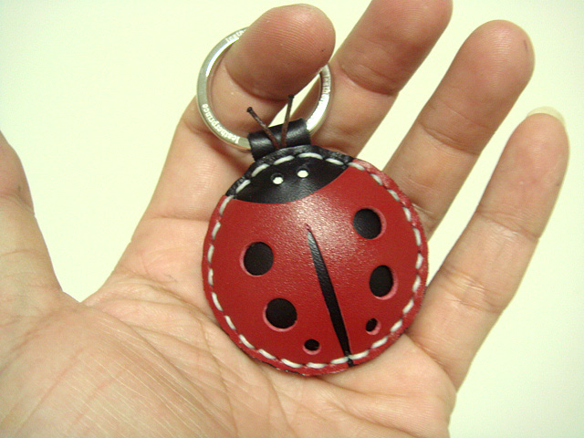 Penny The Ladybug Leather Keychain ( Red ) on Luulla