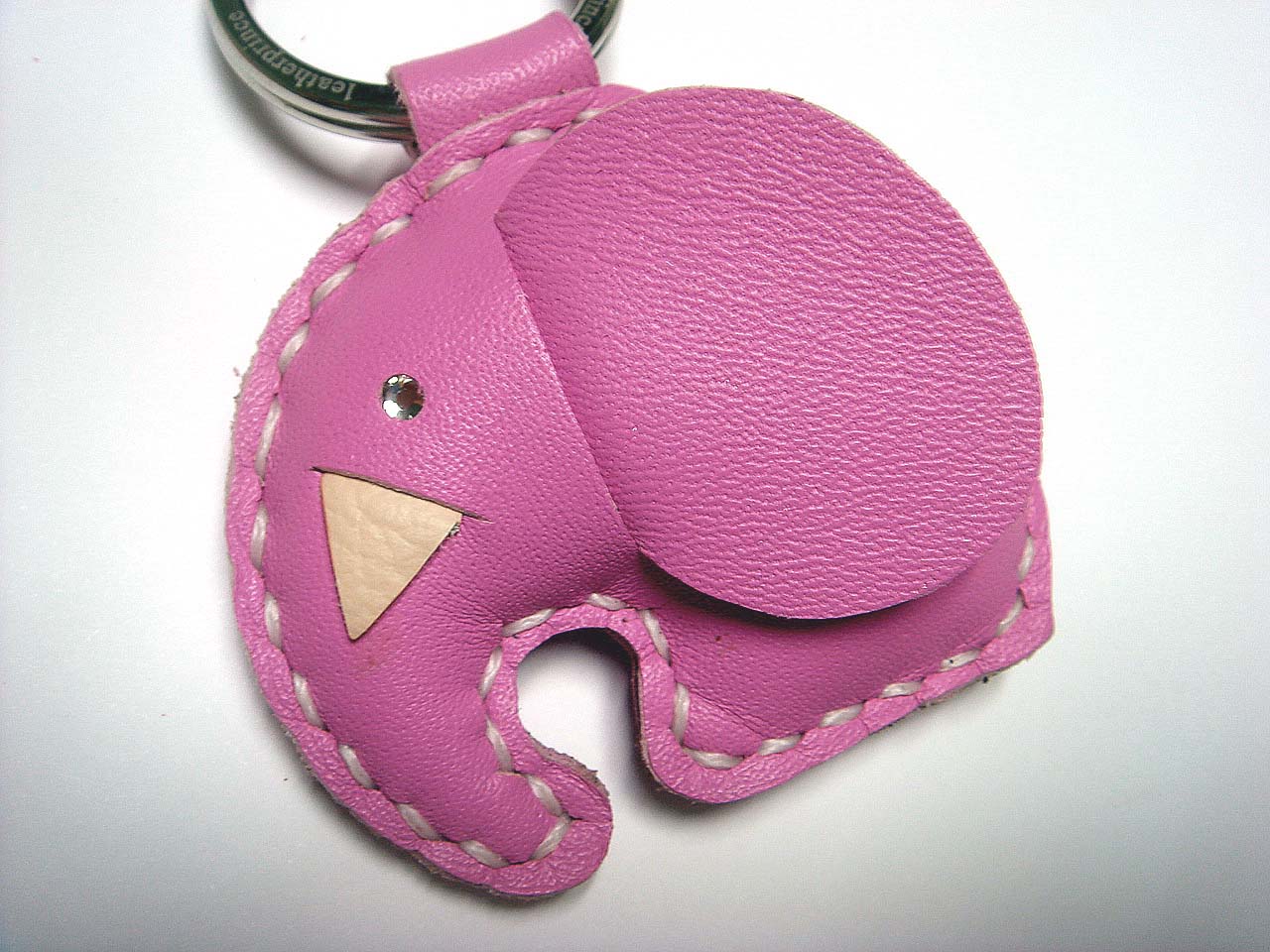 Laura The Elephant Leather Keychain ( Pink ) on Luulla